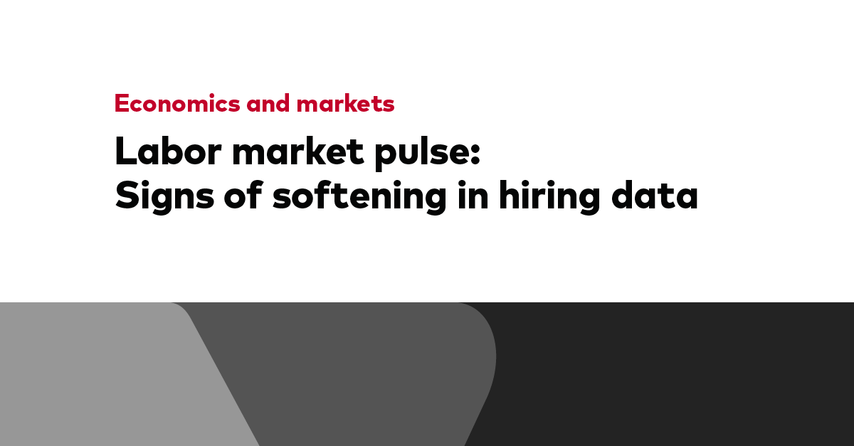 Labor market pulse: Signs of softening in hiring data | Vanguard